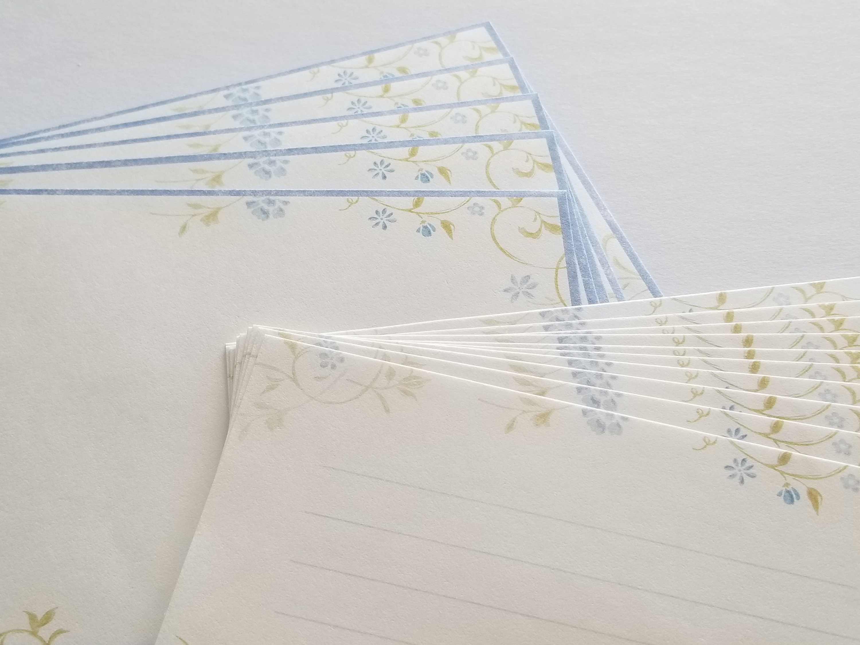 Blue Floral Writing Paper Sheets With Envelopes Japanese - Etsy