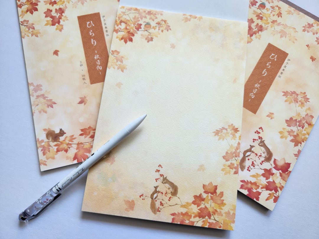 Fall Leaves Writing Letter Sheets With Envelopes Writing Memo Pad ...