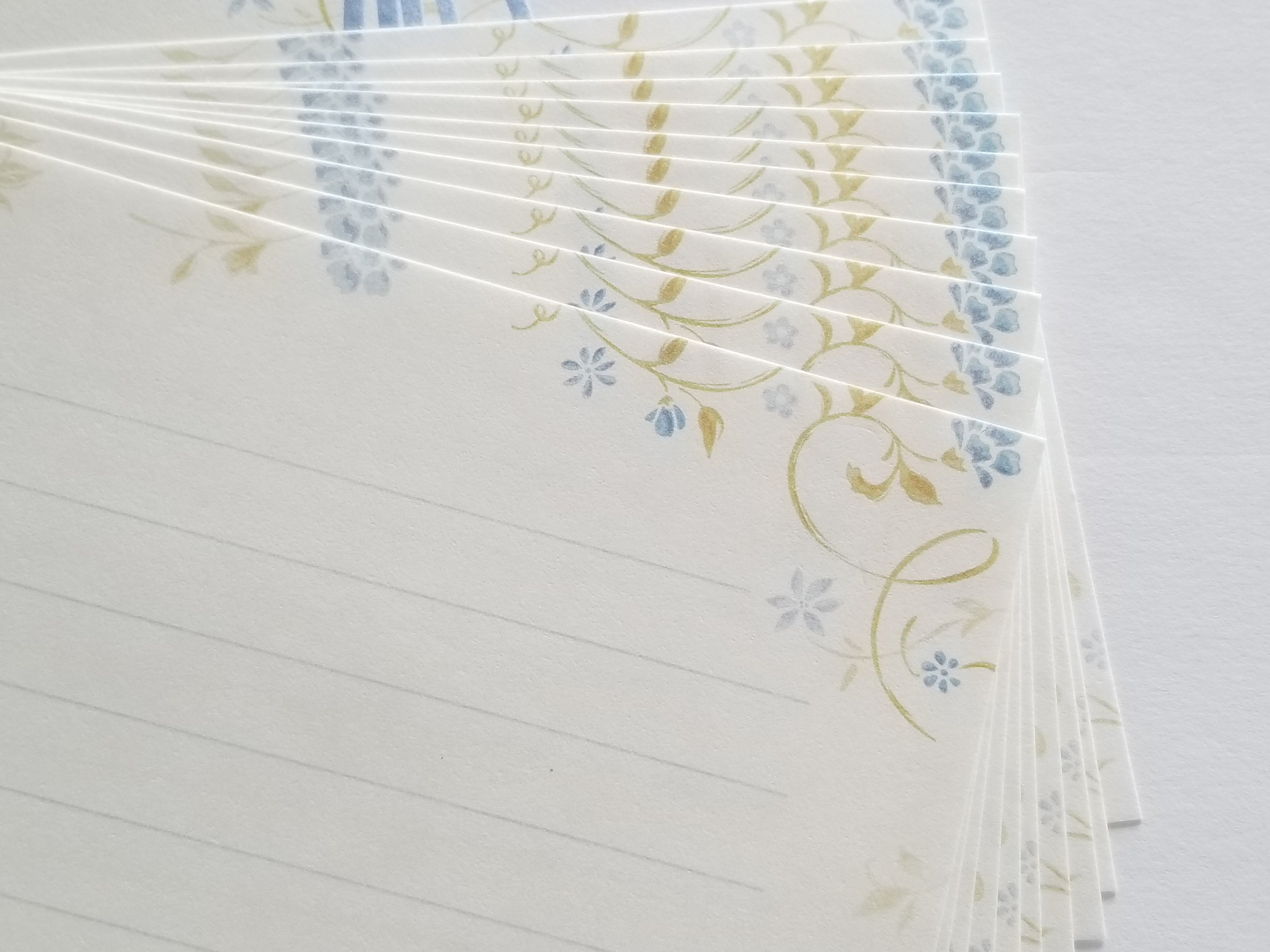 Blue Floral Writing Paper Sheets With Envelopes Japanese - Etsy