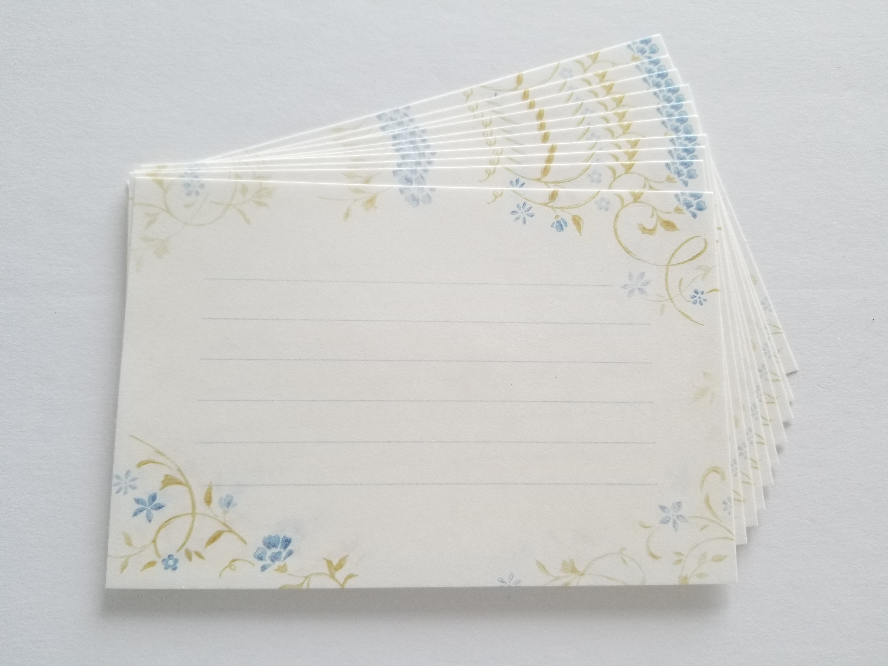 Blue Floral Writing Paper Sheets With Envelopes Japanese - Etsy