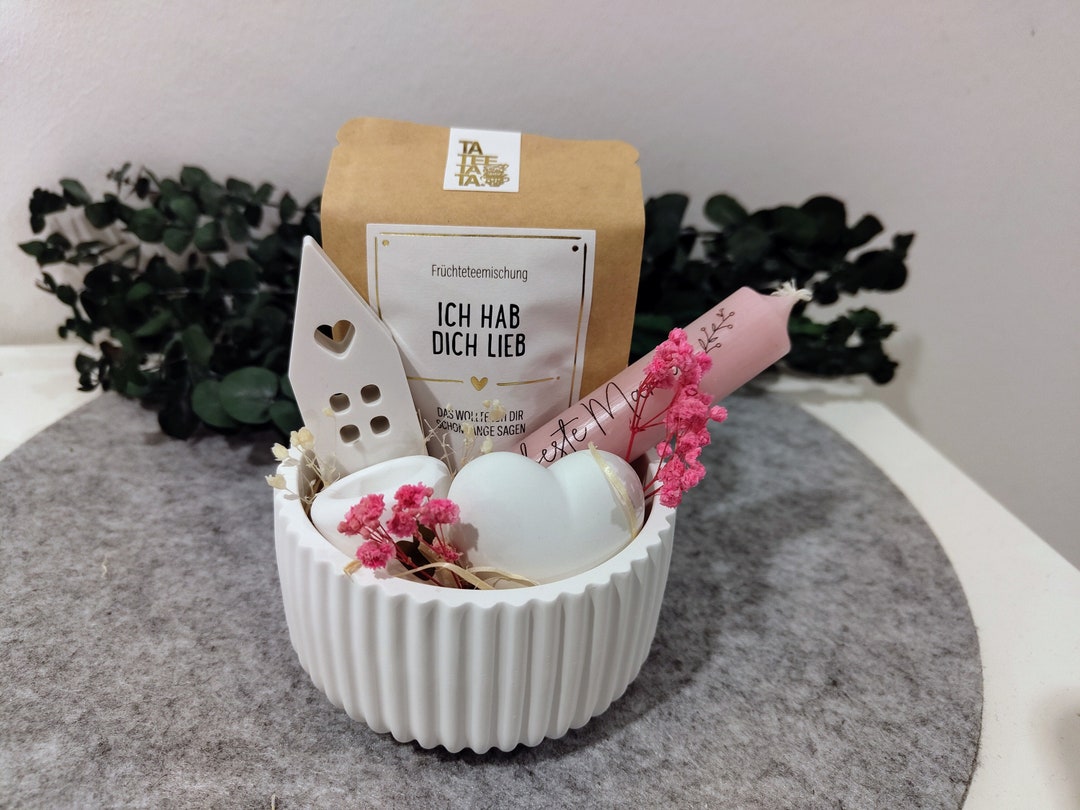 Geschenkset, Muttertag, Deko Schale, Raysin, Kerzenhalter, Geschenk ...