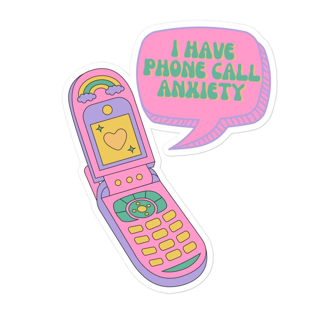 Phone Call Anxiety Vinyl Sticker - Etsy