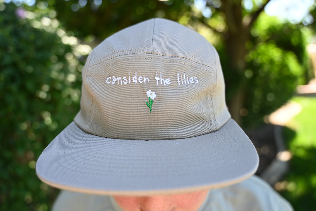 Embroidered Consider the Lilies 5 Panel Hat| Five Panel Hats|faith Based Gift|christian Based ...