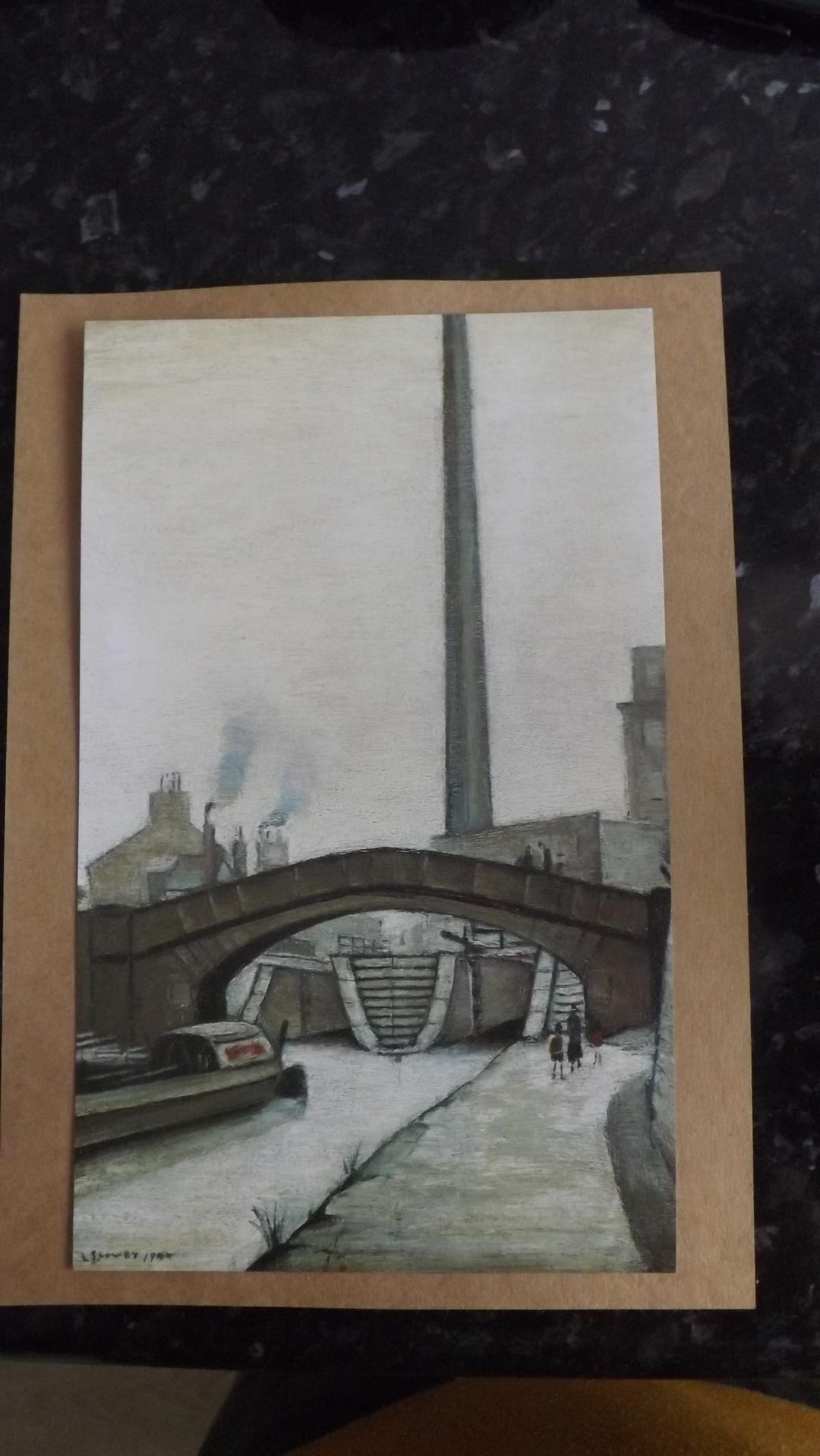 L.s.lowry. Art Print. the Canal Bridge, Ashton Canal.1944 on A4 Kraft ...