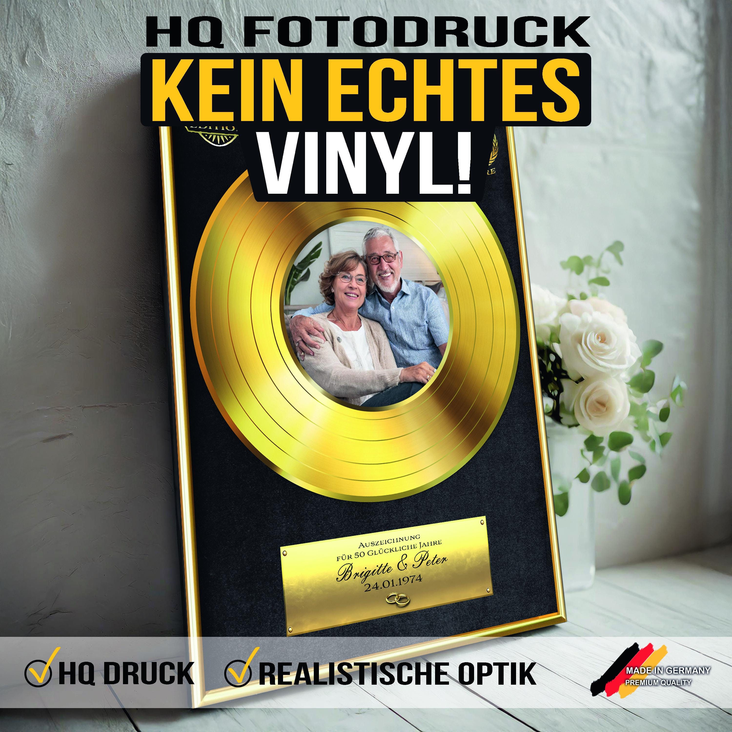 Silberne Hochzeit Schallplatte personalisierbar mit Bild und Wunschtext ...