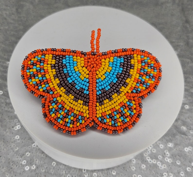 Native Mexican Mayan Beaded Butterfly Brooch - Etsy