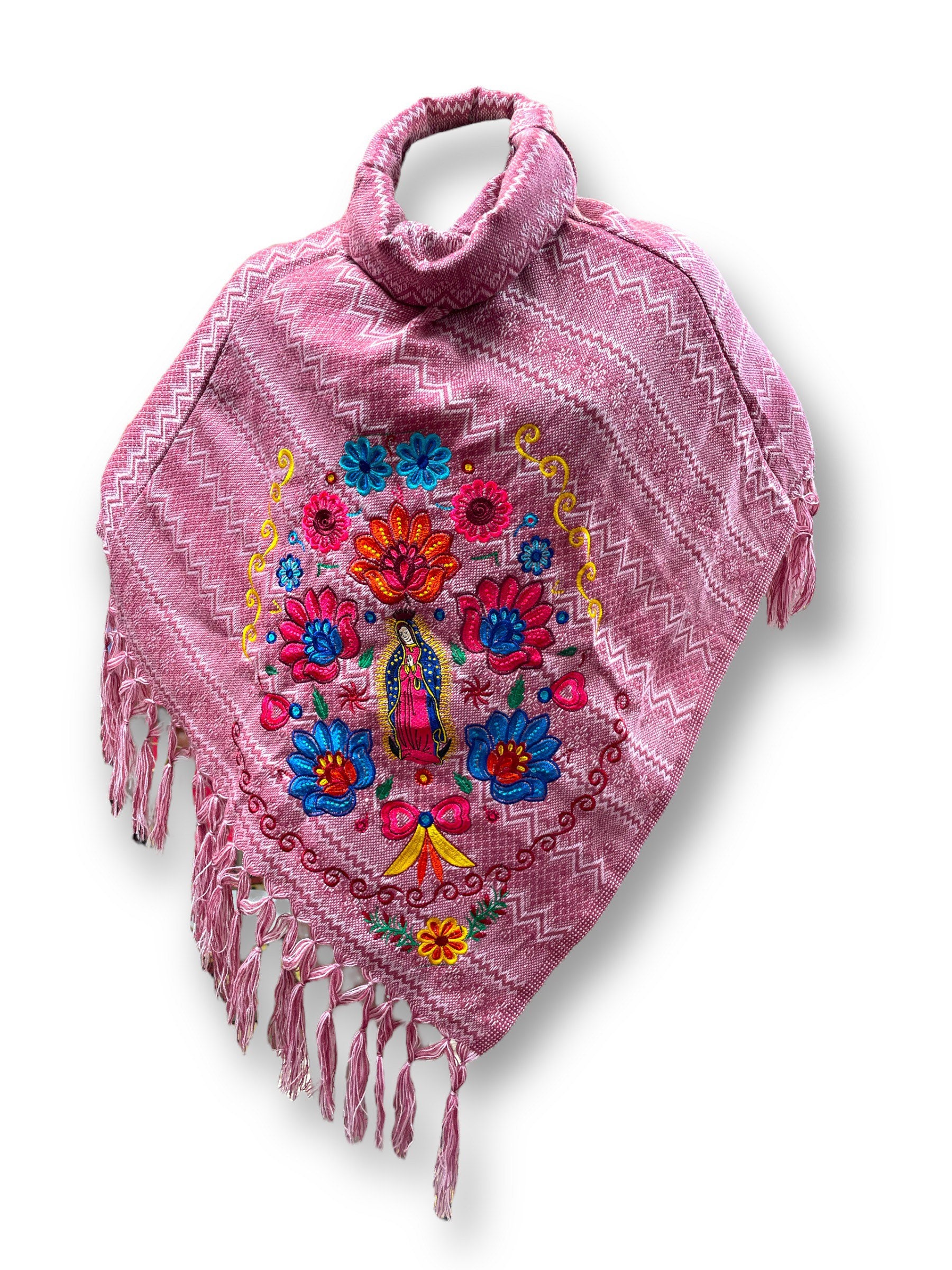 Virgin Mary Mexican Poncho, Mañanitas Mexicanas, Hand Embroidered ...