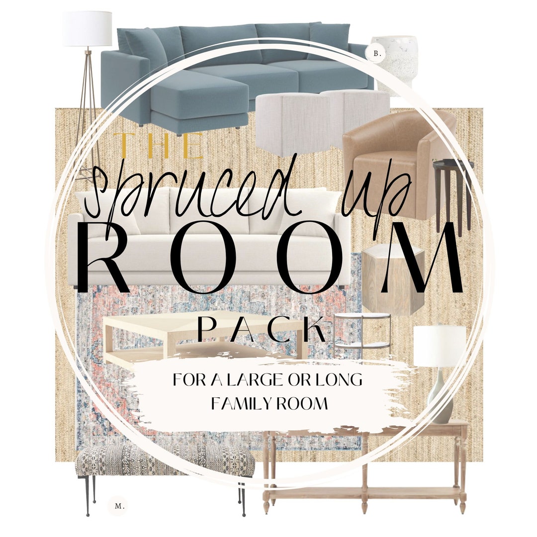 Spruced up Room Pack for a Large or Long Family Room, Pre-designed Room ...