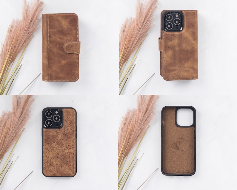Custom Engraved Leather iPhone Wallet Cases, Personalized Magnetic ...