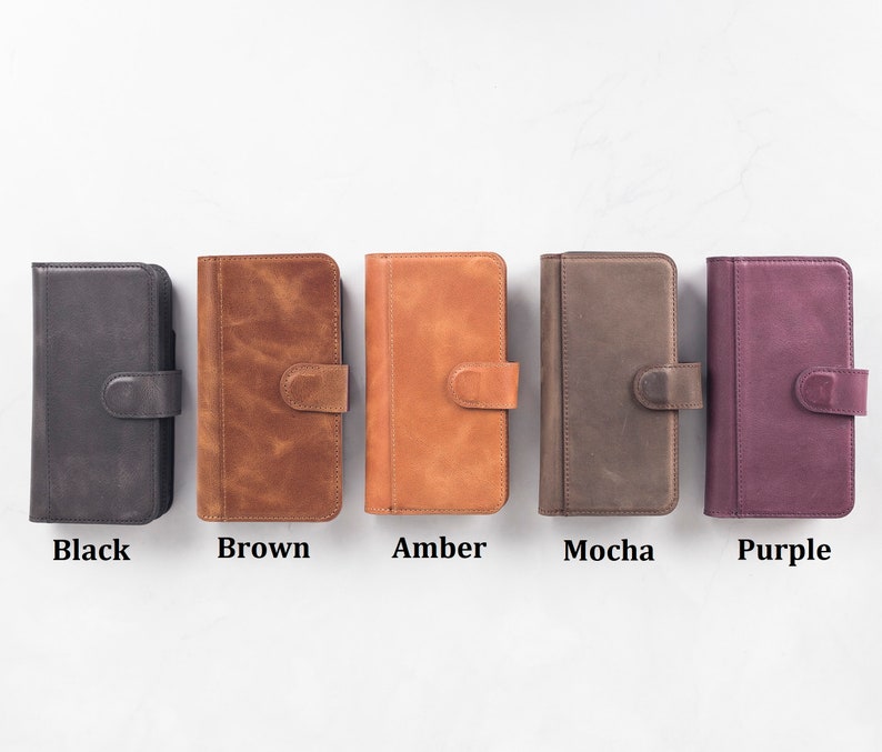 Custom Engraved Leather iPhone Wallet Cases, Personalized Magnetic Detachable iPhone Cover ...