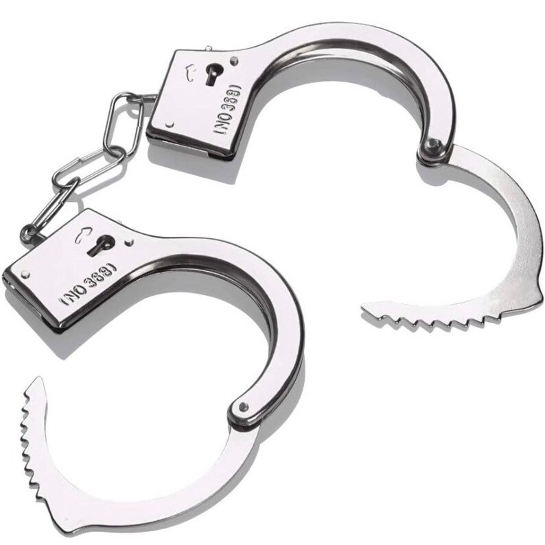 Metal Handcuffs With 2 Keys Adult Metal Handcuff for Police Role Play ...