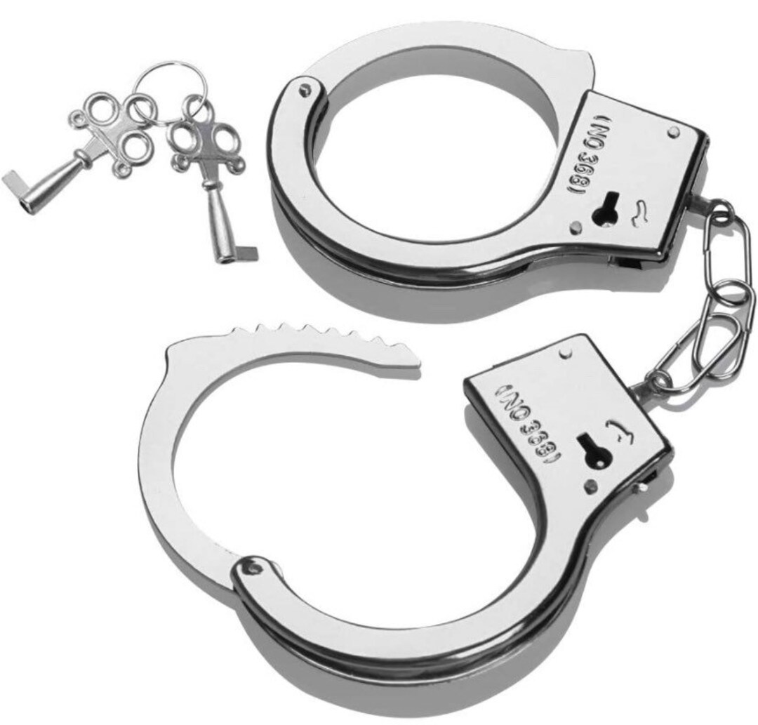 Metal Handcuffs With 2 Keys Adult Metal Handcuff for Police Role Play ...