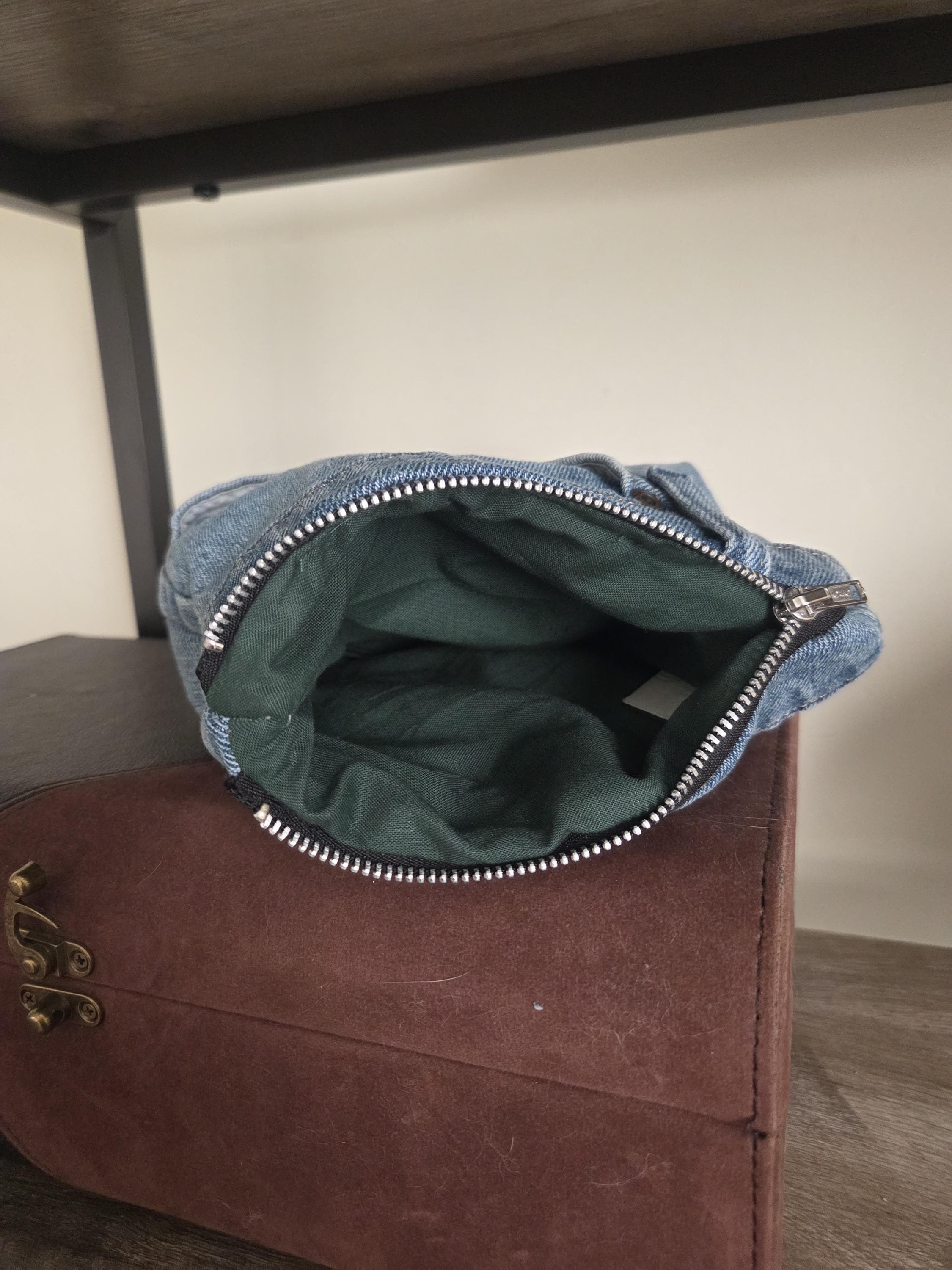 Upcycled Denim Zipper Pouch: Makeup Bag Made From Real Denim Jeans - Etsy