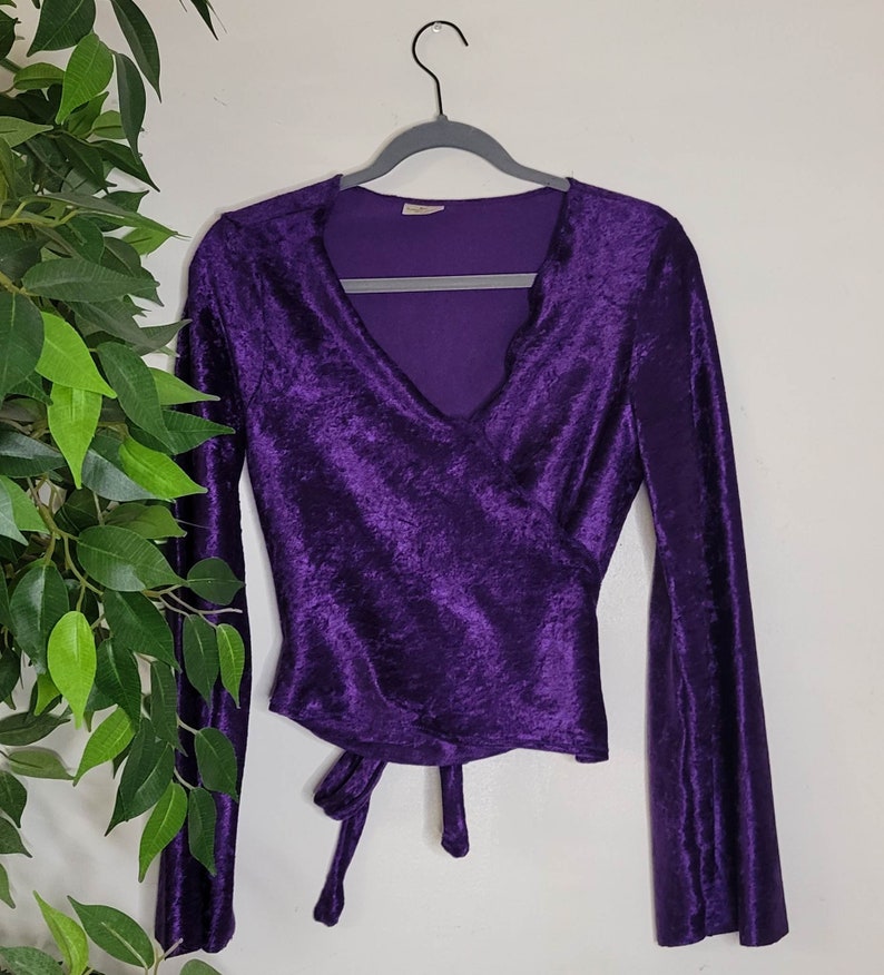 Handmade Boho Witch Style Crushed Velvet Bell Sleeve Wrap Crop - Etsy