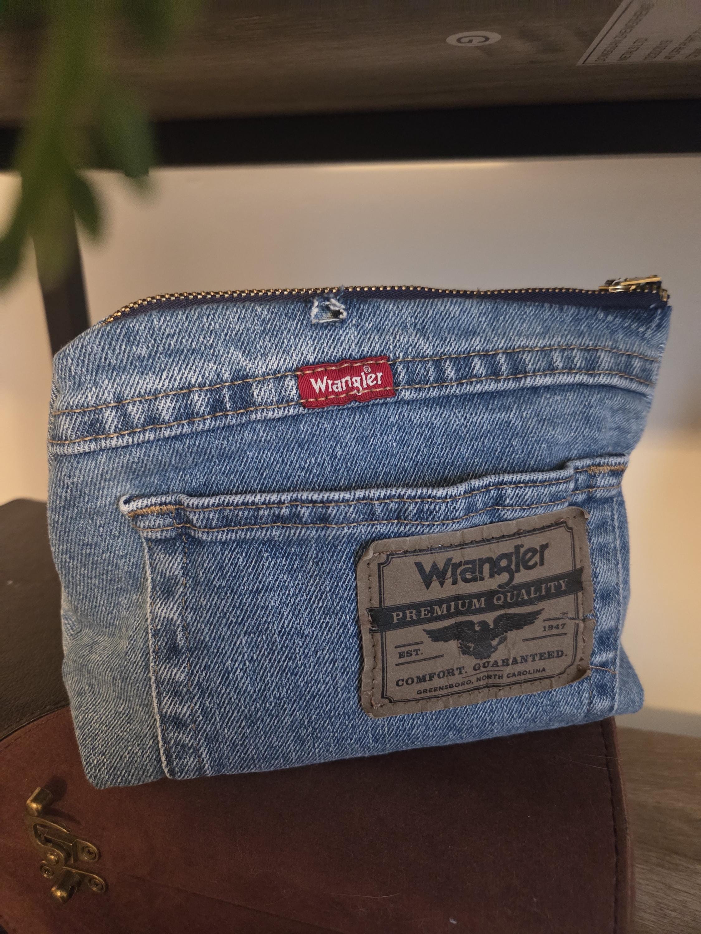 Upcycled Denim Zipper Pouch: Makeup Bag Made From Real Denim Jeans - Etsy