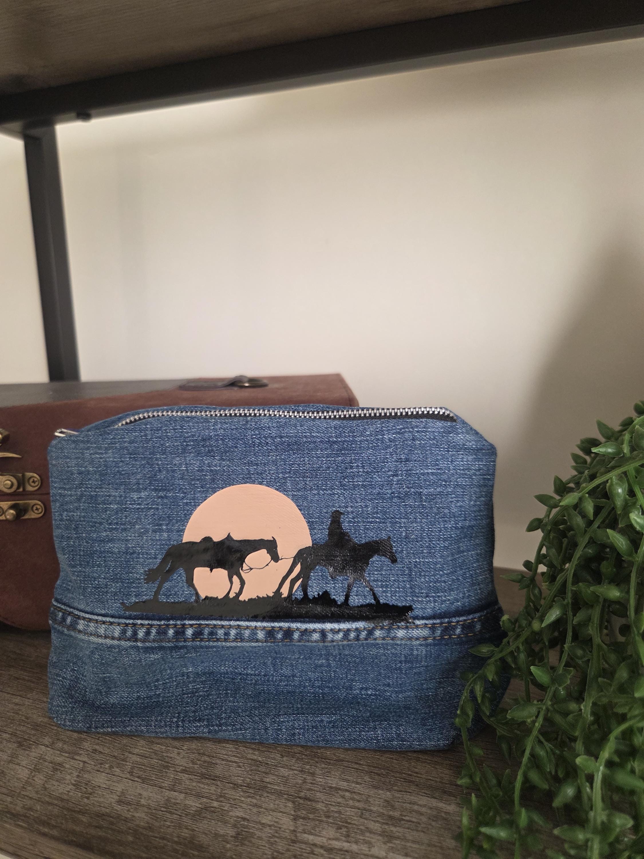 Upcycled Denim Zipper Pouch: Makeup Bag Made From Real Denim Jeans - Etsy