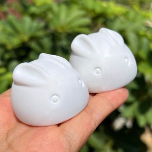 White Jade Rabbit Hand Carved,quartz Crystal Cute Rabbit,mineral ...