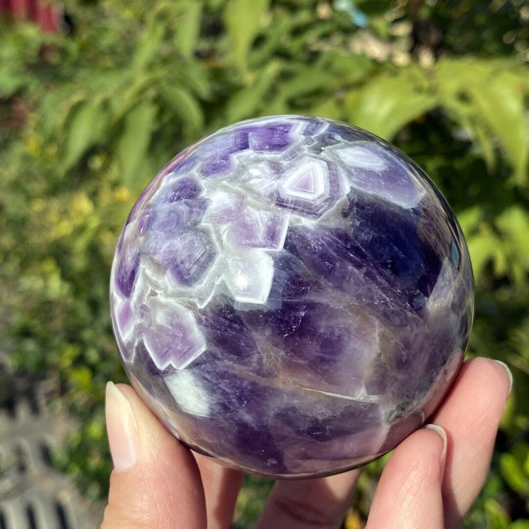 70MM Natural Dream Amethyst Sphere Ball, Quartz Crystal Ball, Dream ...
