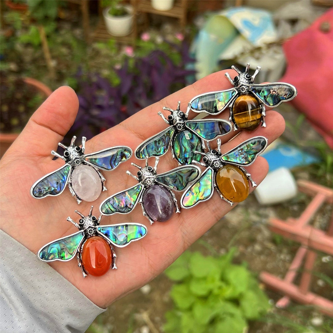 Natural Abalone Shell Bugs,quartz Crystal Insect,crystal Sculpture,home ...