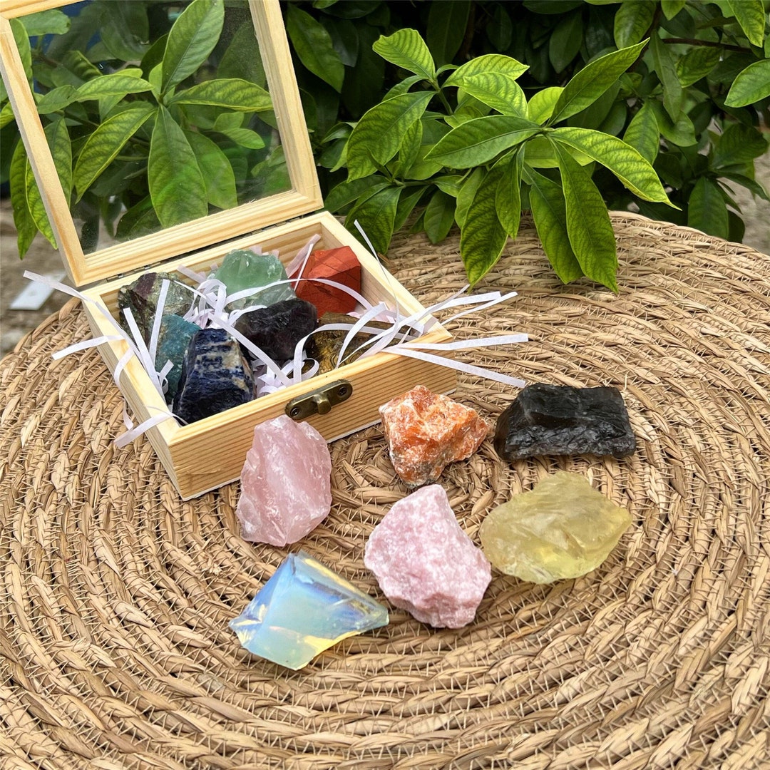 Zodiac Crystals, Raw Crystals Box, Rough Crystals Set,mystery Tower Box,crystal Gift,home ...