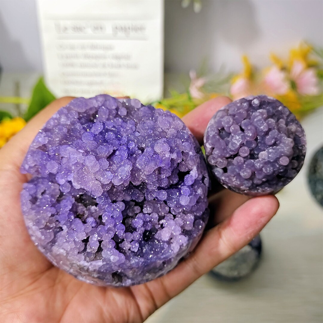 Natural Grape Agate Ball,rare Grape Agate Ball,quartz Crystal Ball ...