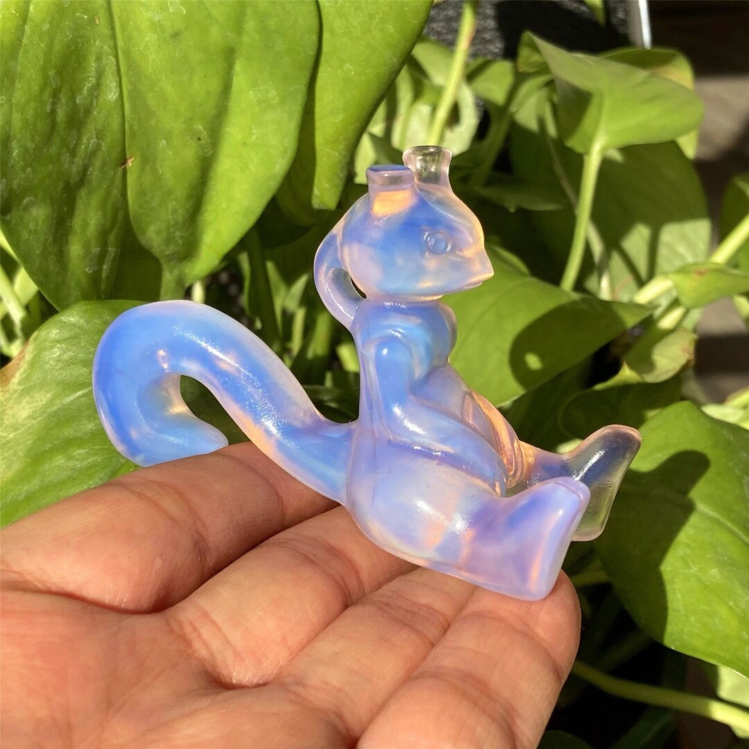 3 Pink Opalite Pokemon Mewtwo Carving,quartz Pokemon Carving,crystal ...