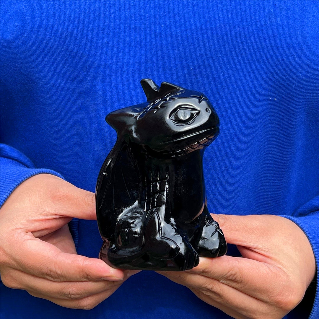 4.8 Big Natural Hand Obsidian Toothless Carved,quartz Crystal Skull ...