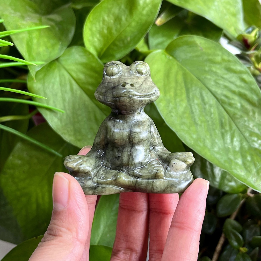 Natural Green Jade Frog,quartz Crystal Frog,hand Engraving Crystal Frog ...