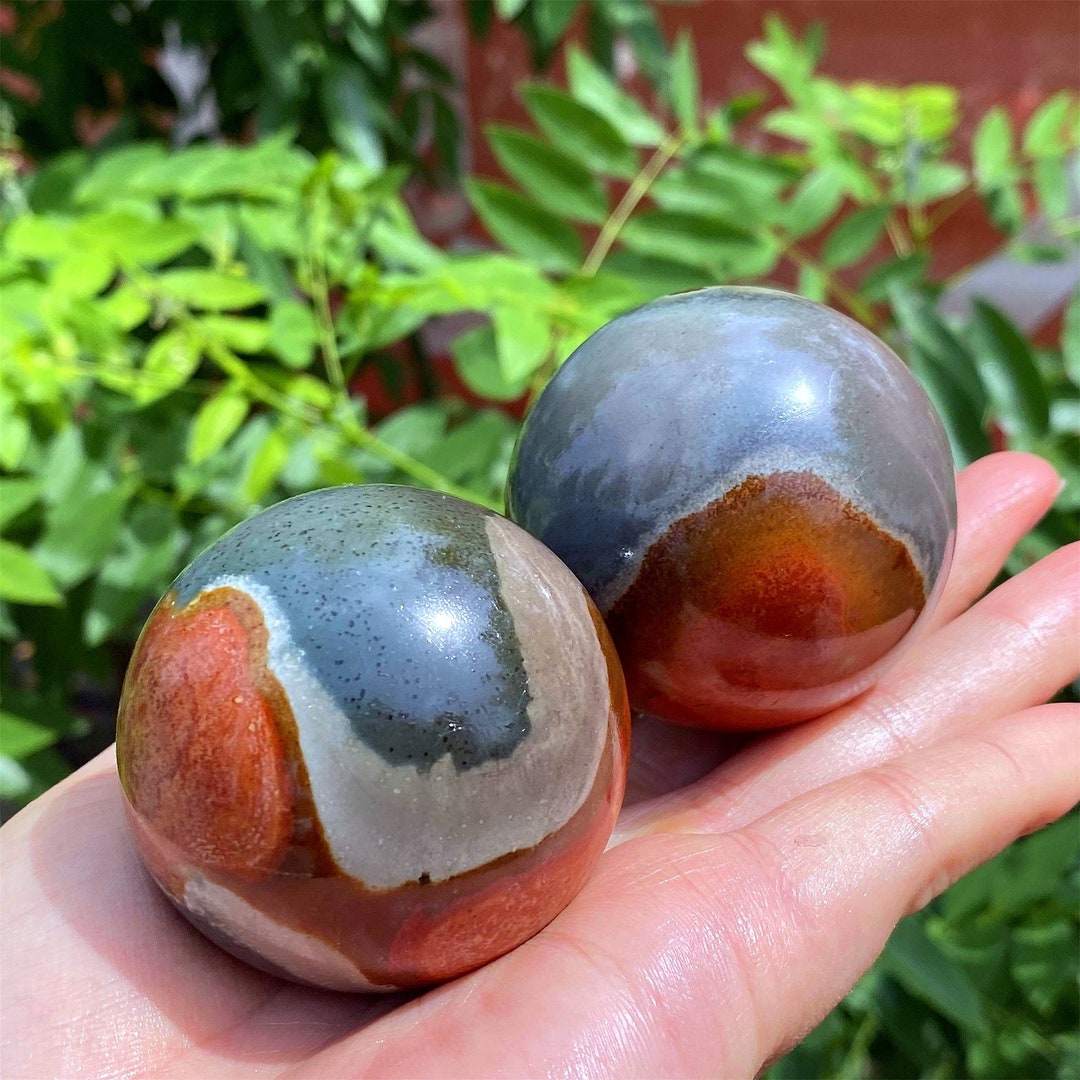 40mm Natural Ocean Jasper Ball, Quartz Sphere, Crystal Ball, Reiki ...