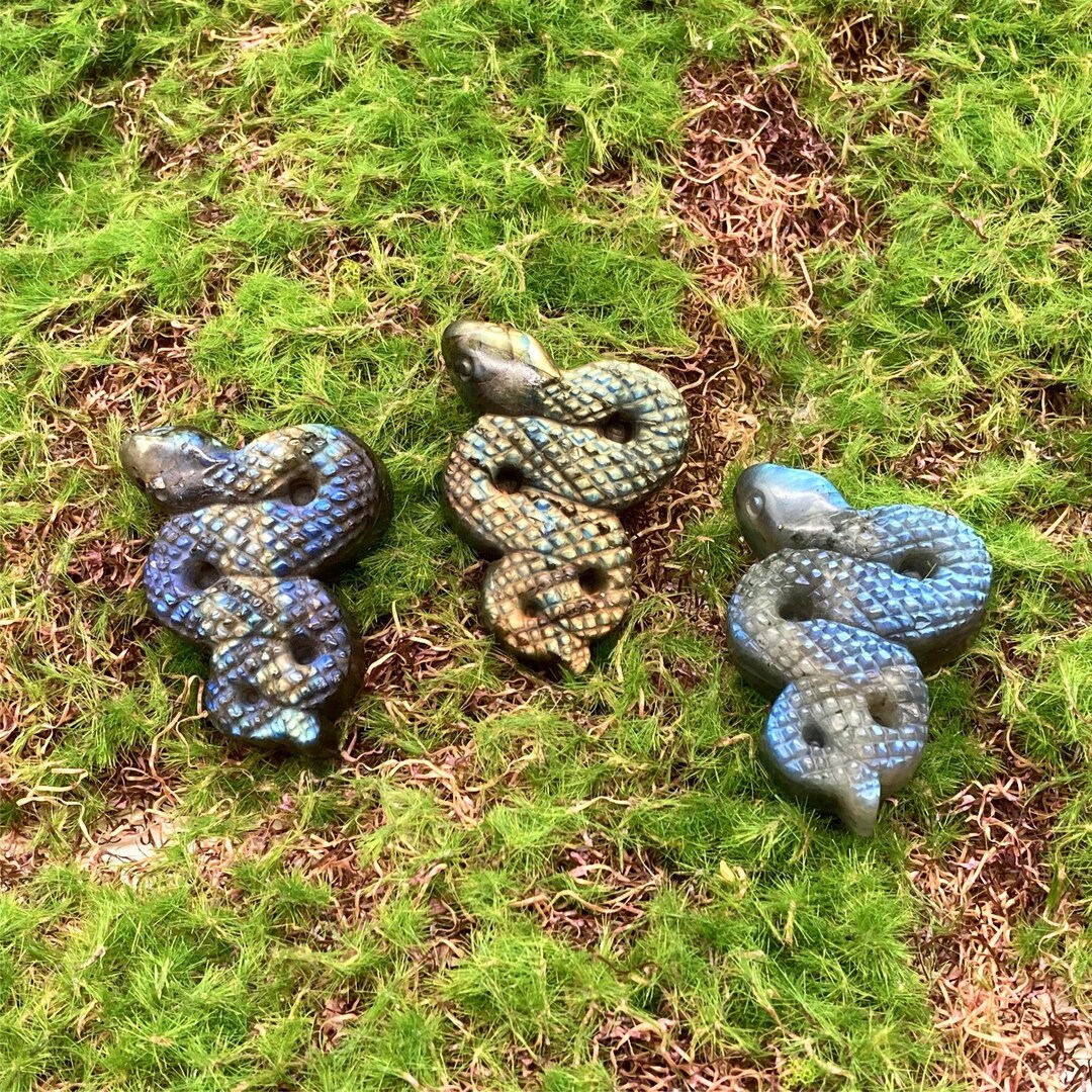 Natural Hand Carved Labradorite Snake,quartz Crystal Snake,crystal ...