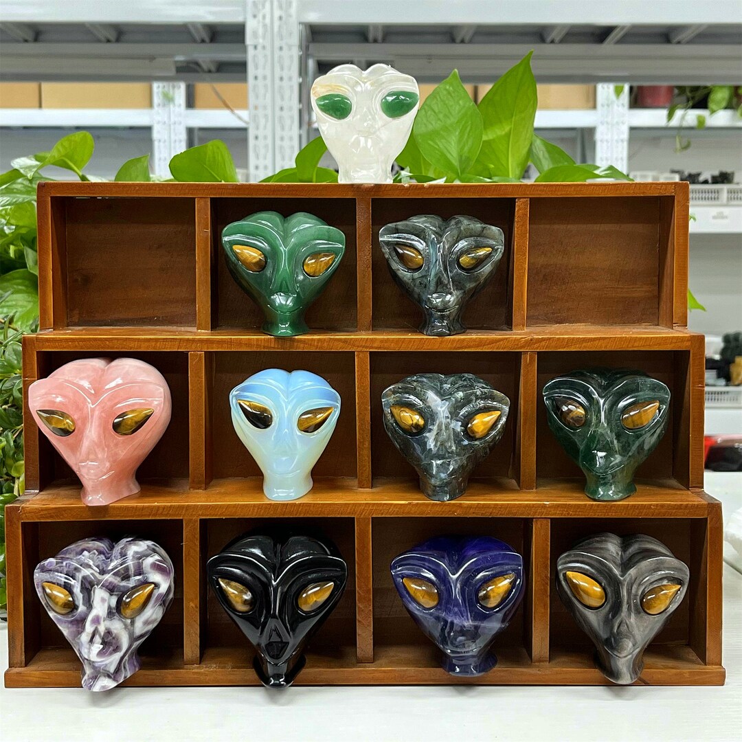 Natural Mix Quartz Alien Skull,crystal Alien Skull,skull,mineral ...