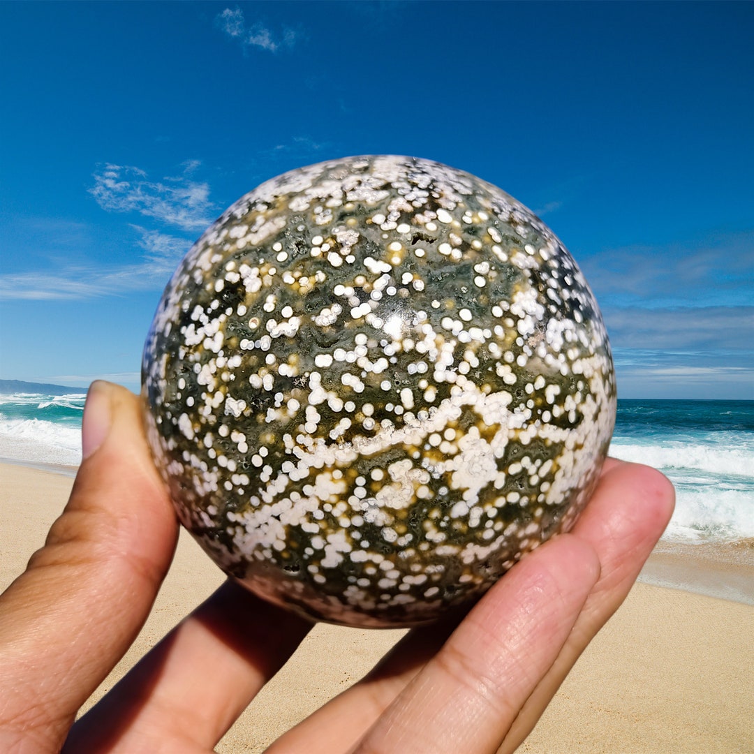 564G Natural Ocean Jasper Ball,quartz Crystal Ball,reiki Healing ...