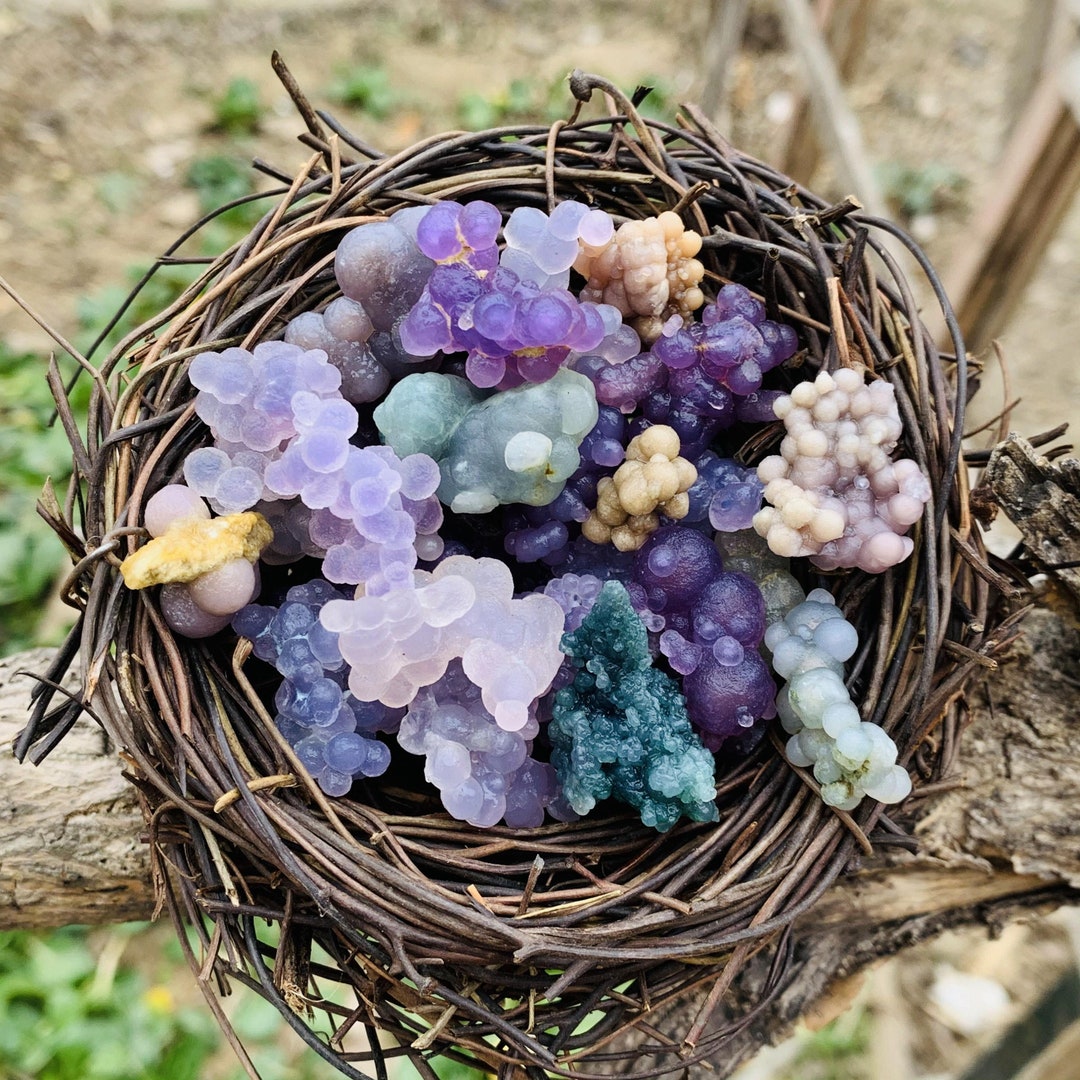 Natural Grape Agate Specimen,purple Grape Stone,quartz Rough,mineral ...