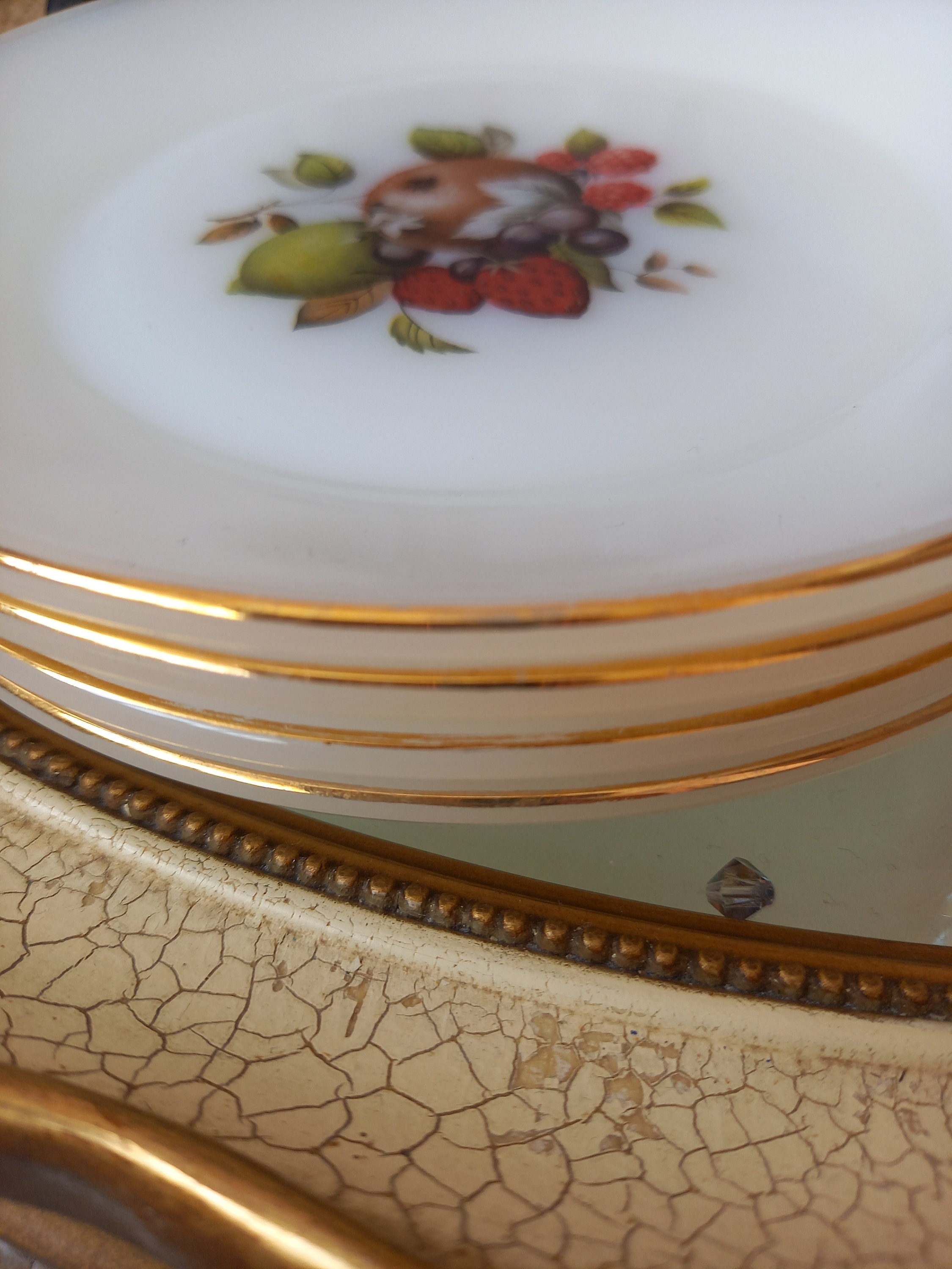 Phoenix Opalware Serving Bowl and Side Plates X 5 - Etsy