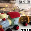 Vintage Crochet Pattern Locomotive Christmas Train Amigurumi Stuffed ...