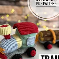 Vintage Crochet Pattern: Toy Train Rail Cars, Engineer Doll, Railroad ...