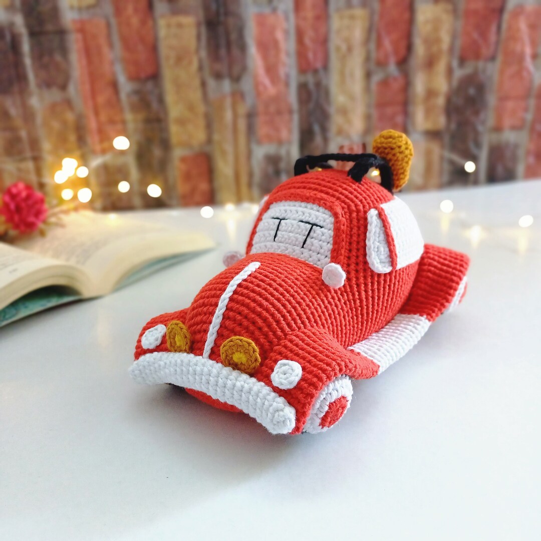 Amigurumi Car Pattern, Crochet Cute Red Beetle Car Classic - Etsy