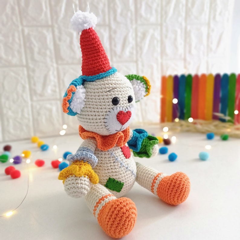 Crochet Clown Teddy Bear Amigurumi Toy (PDF Pattern - Etsy