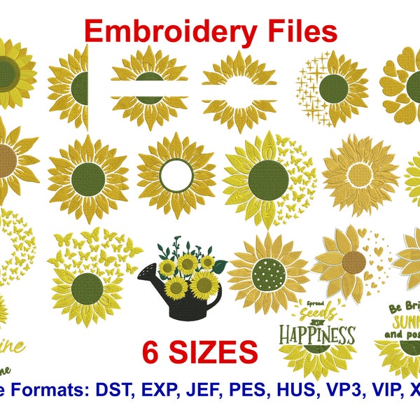 Sunflower Embroidery - Etsy