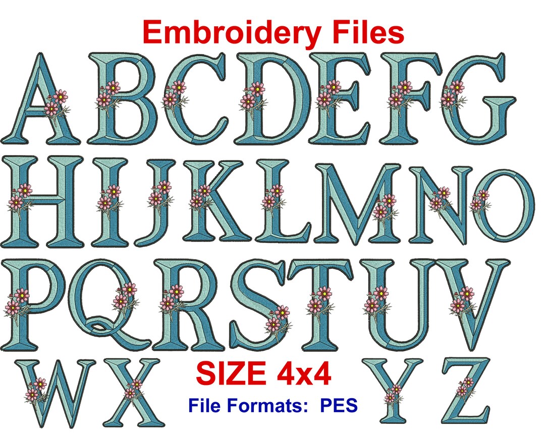 Alphabets Embroidery Design Alphabets Embroidery Pattern - Etsy