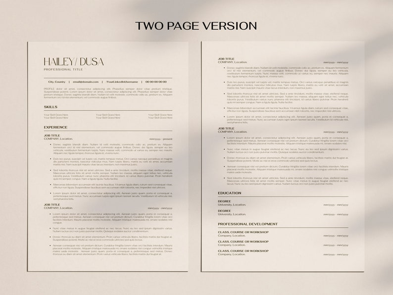 ATS Friendly Resume Template Canva ATS Compatible Resume Etsy Australia