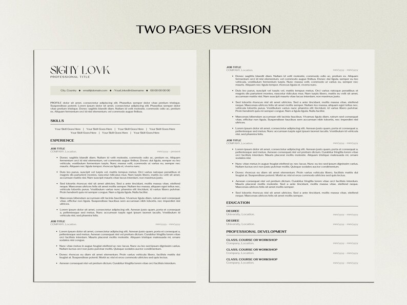 ATS Friendly Resume Template Canva ATS Compatible Resume Etsy Canada