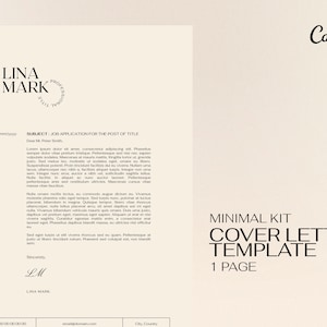 Cover Letter Template Canva Template Cover Letter - Etsy