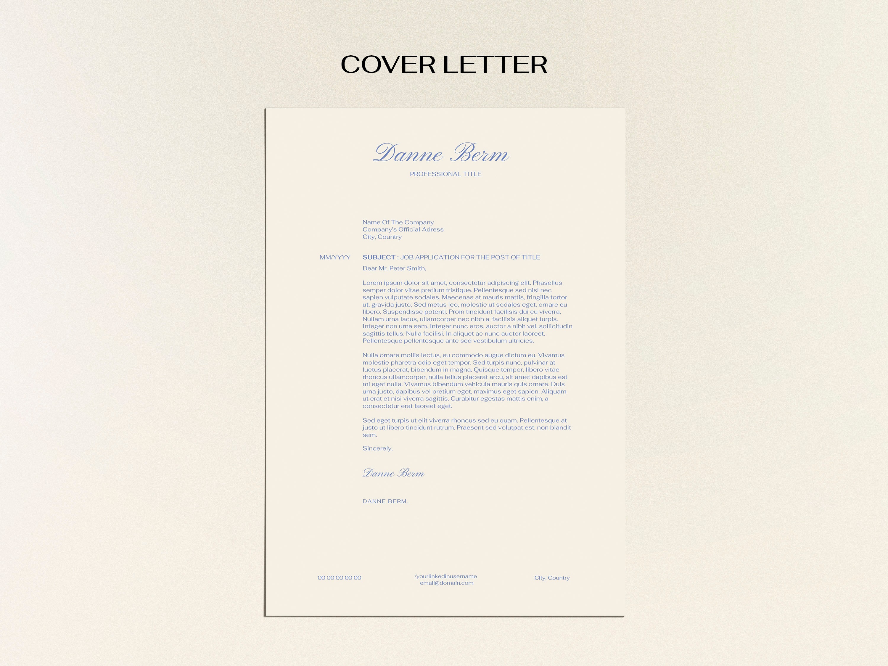 Cover Letter Template, Canva Template Cover Letter, Professional Modern ...