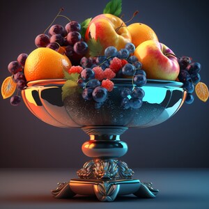 DIGITDIGITAL AI ART Printable Fruit Bowl Colorful Bowl Home/wall Decor ...