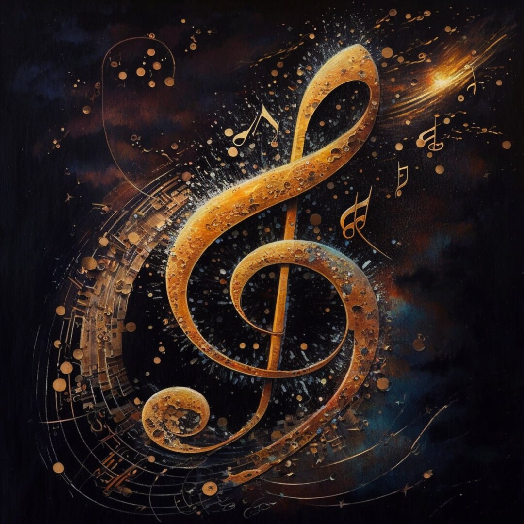 DIGITAL AI ART Musical Note for Music Lovers Wall Decor - Etsy