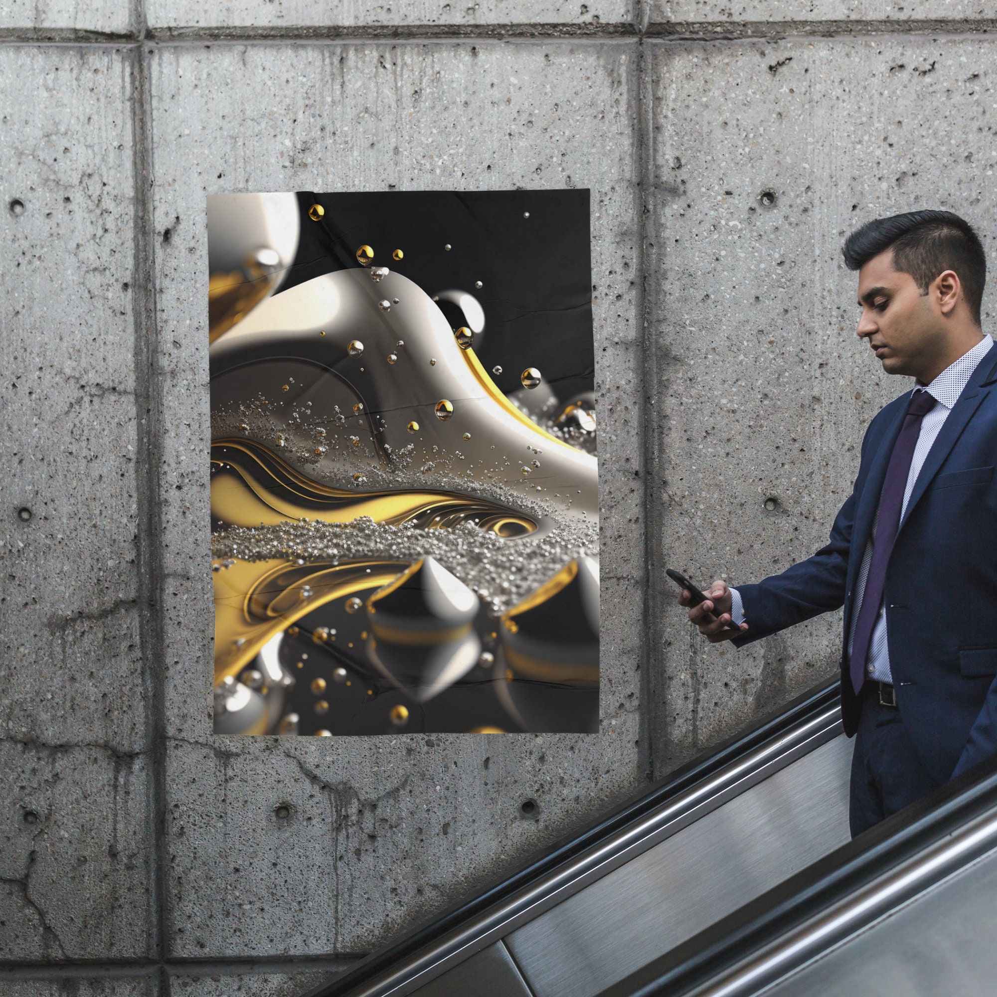 DIGITAL AI ART Abstract Home/office Decor Silver/gold - Etsy