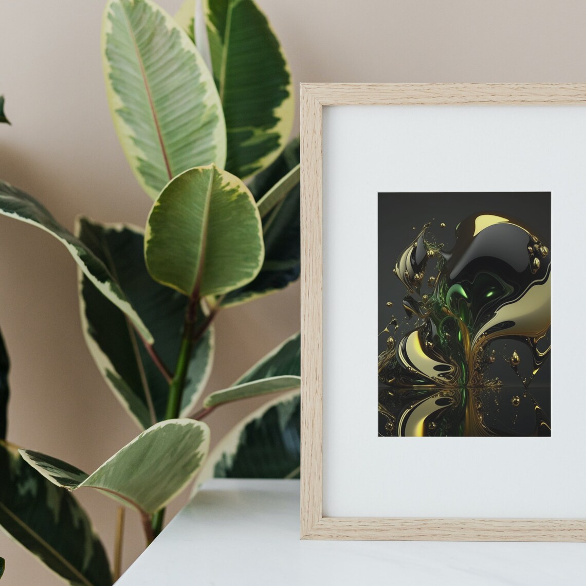 DIGITAL AI ART Abstract Green Surprise Wall Decor Home/office - Etsy
