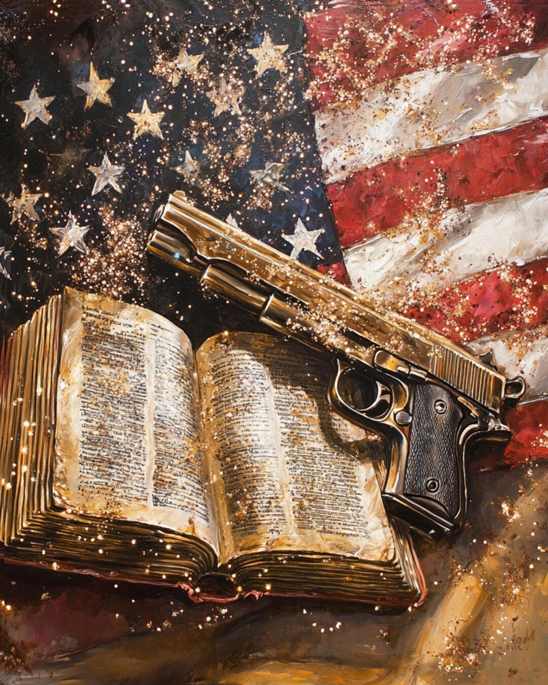 Digital AI Art Wall Decor Bible Flag 2nd Amendment - Etsy