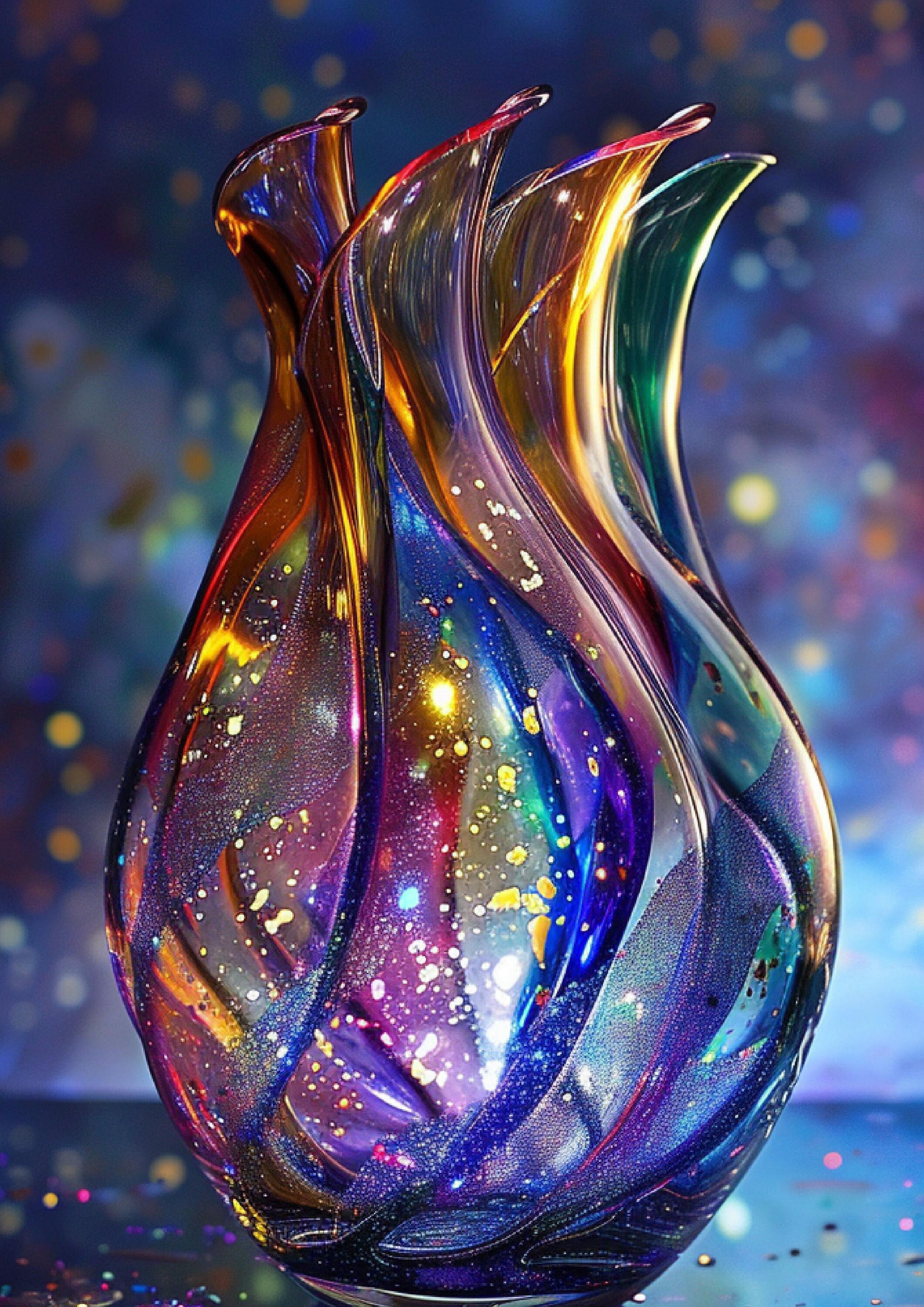 DIGITAL AI ART Wall Decor Multi Color Vase Decor - Etsy